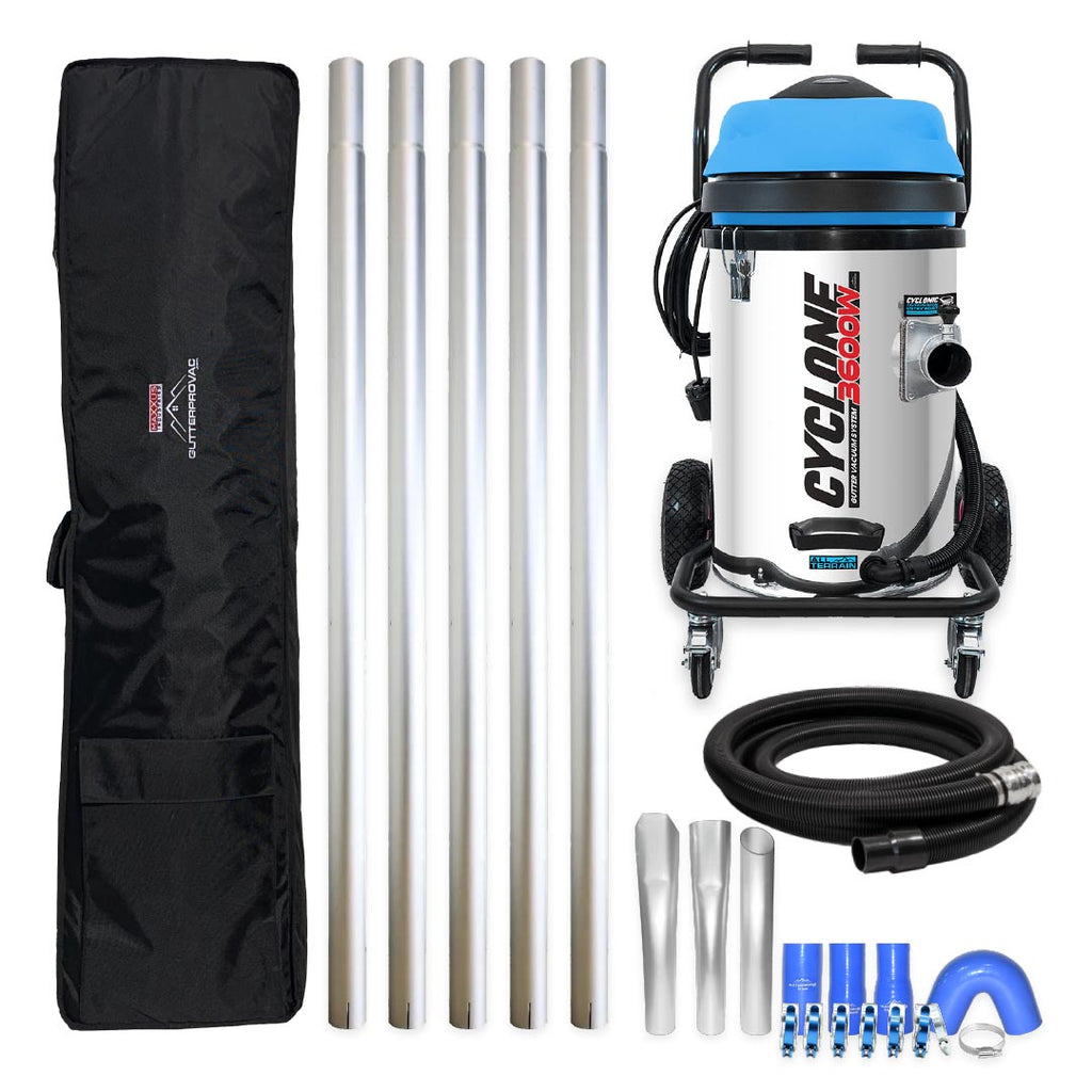 Cyclone II 3600W Stainless Steel 20 Gallon Gutter Vacuum with 20 Foot ...